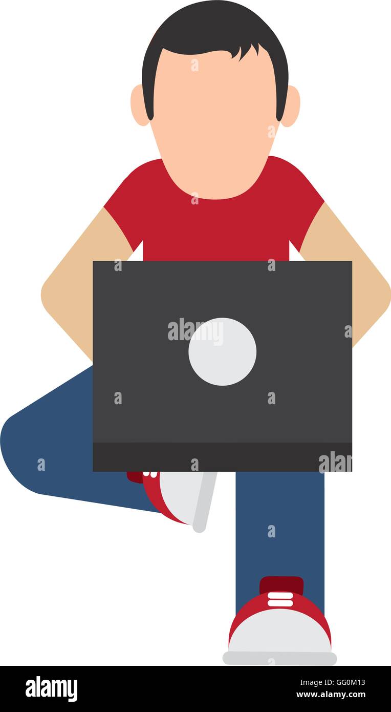 man using laptop icon Stock Vector Image & Art - Alamy