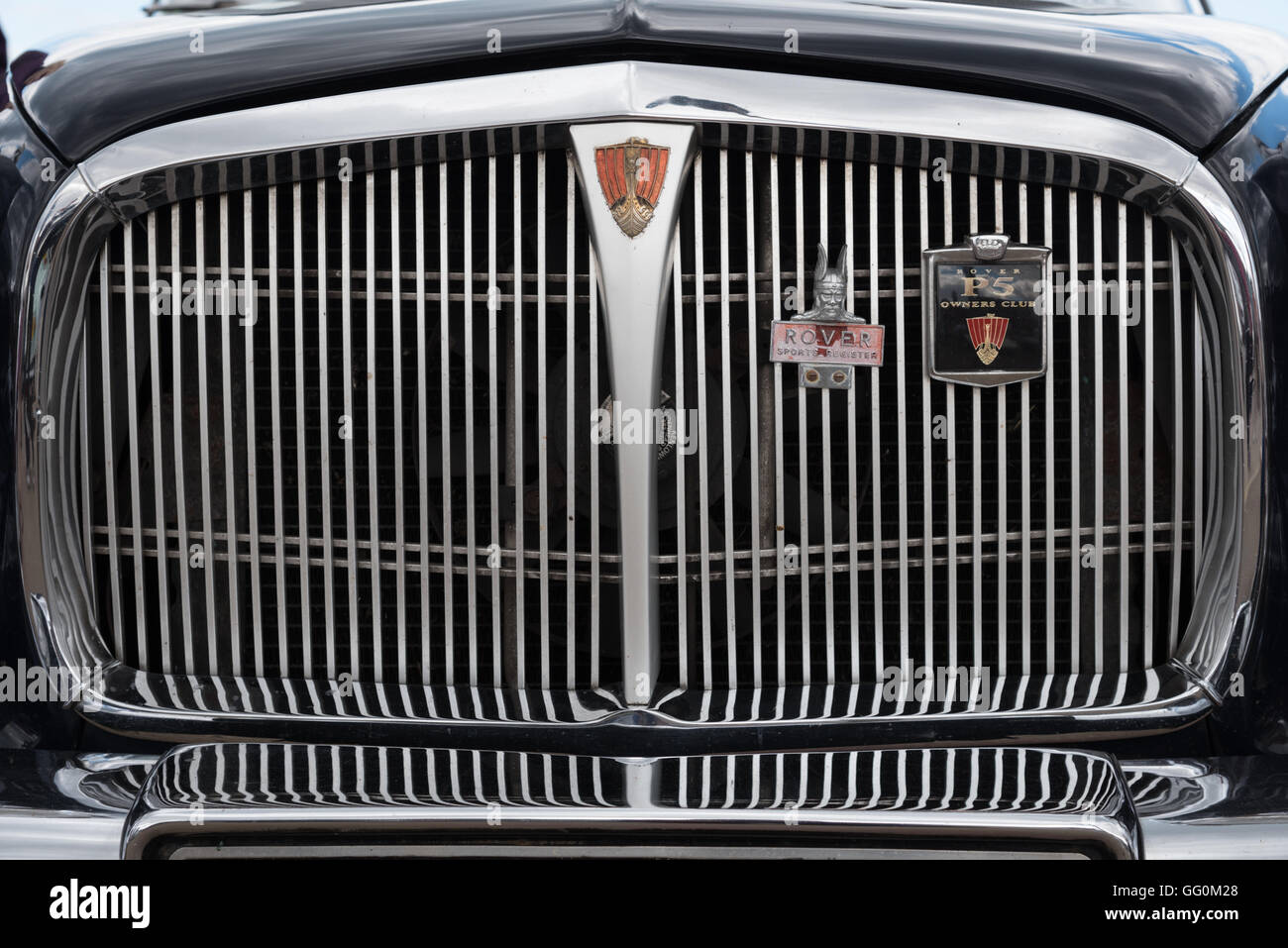 Front grille of a vintage Rover car Stock Photo - Alamy