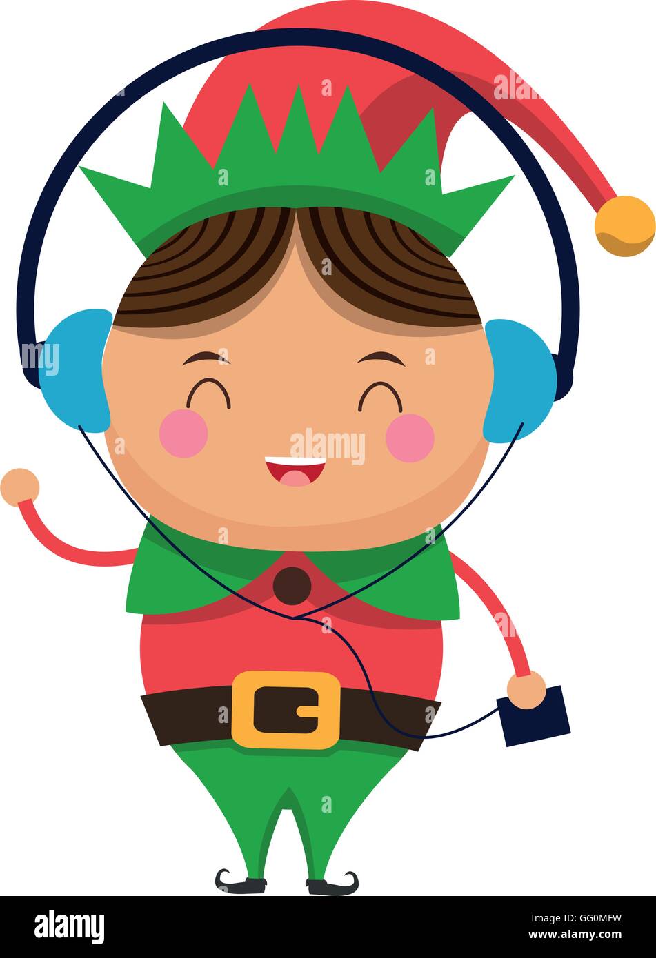 Santa claus listening music icon hi-res stock photography and images ...