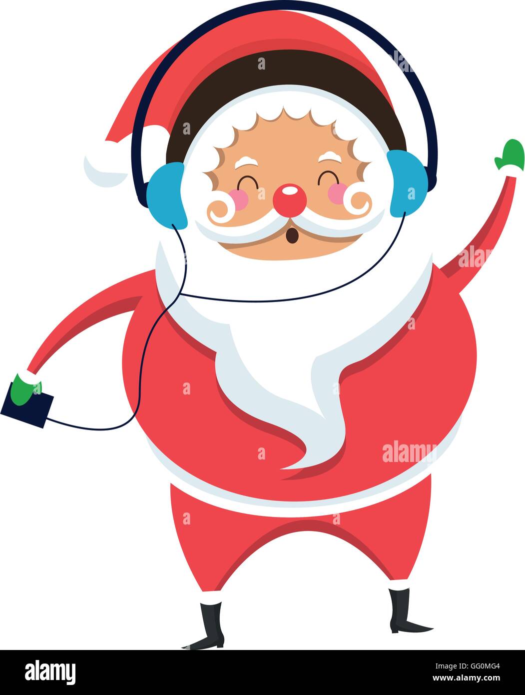 santa claus listening to music icon Stock Vector Image & Art - Alamy