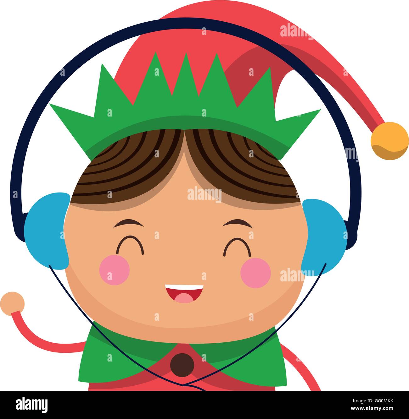 Santa claus listening music icon hi-res stock photography and images ...