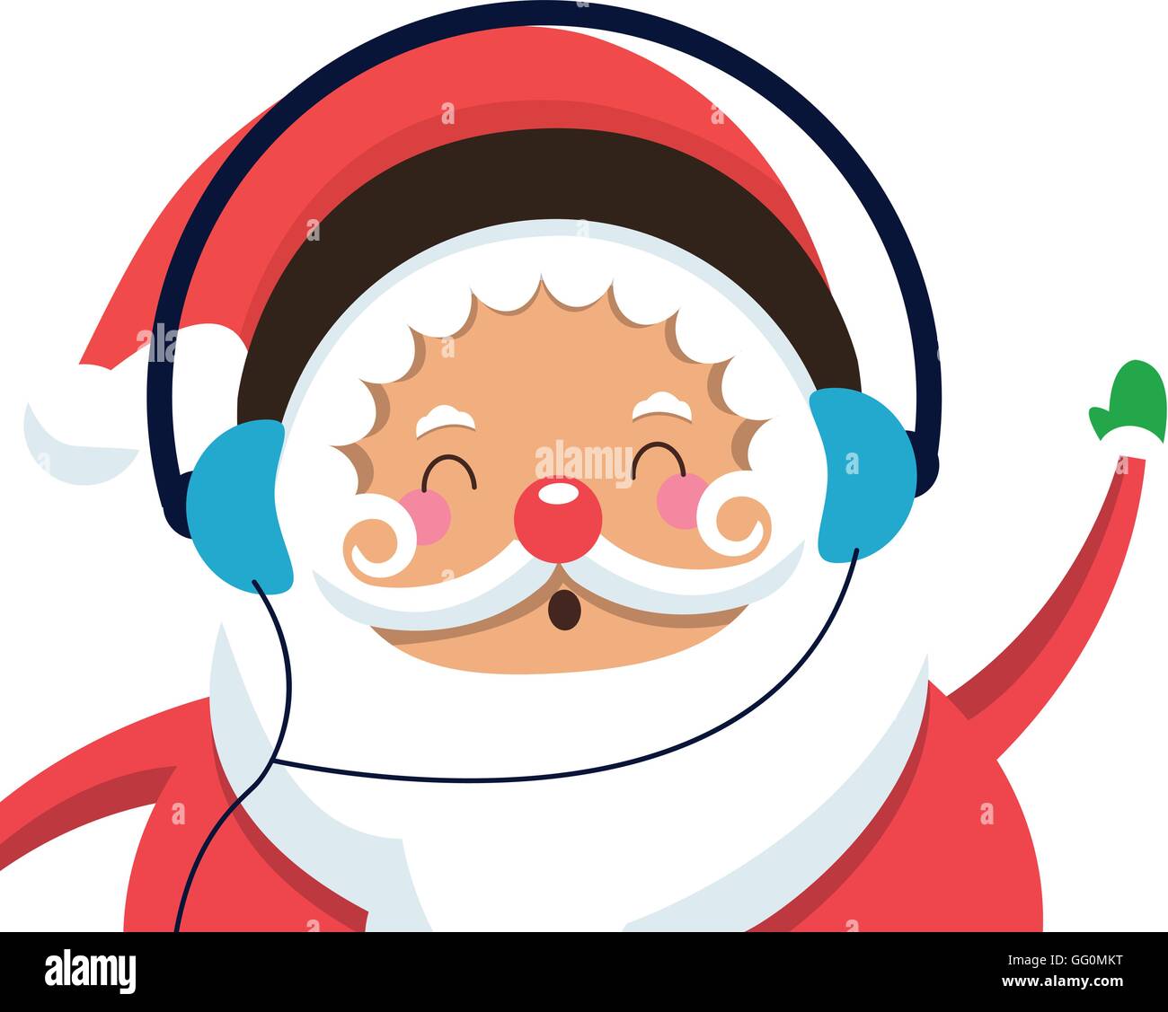 santa claus listening to music icon Stock Vector Image & Art - Alamy