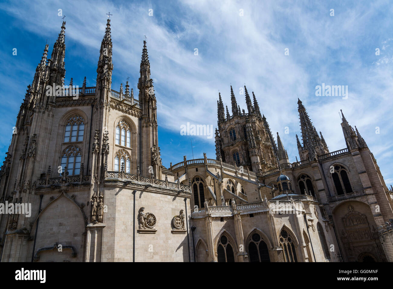 Octagonal tower of the Cathedral of Saint Mary of Burgos, a Catholic ...
