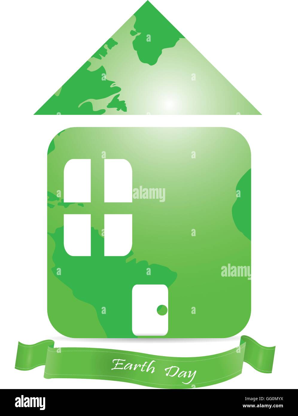 Isolated silhouette of a house with texture and a ribbon with text for ...