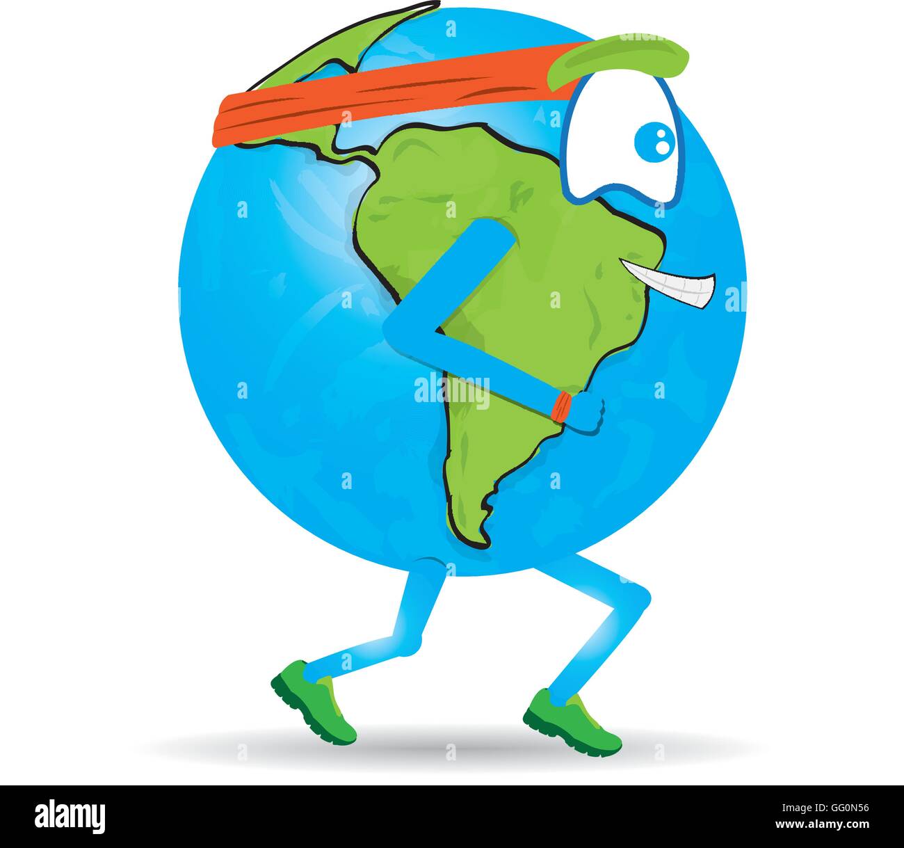 Isolated planet earth running on a white background Stock Vector Image ...