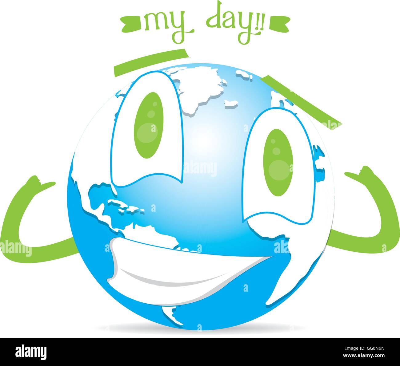 Isolated happy planet earth on a white background Stock Vector Image ...