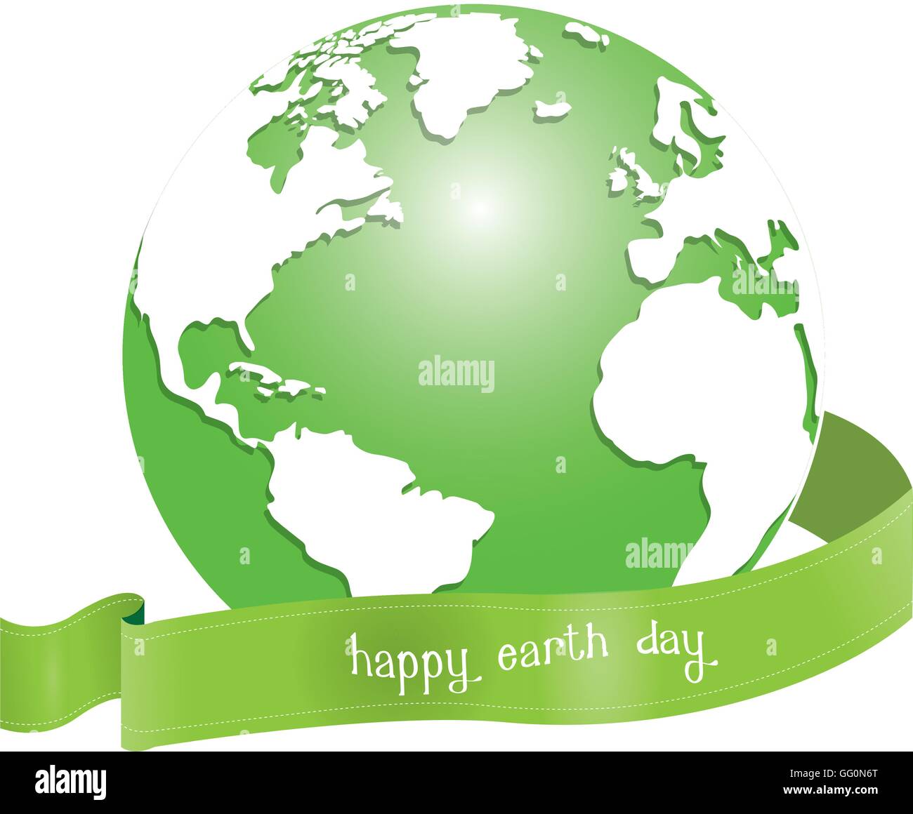 Isolated planet earth with a ribbon with text on a white background ...