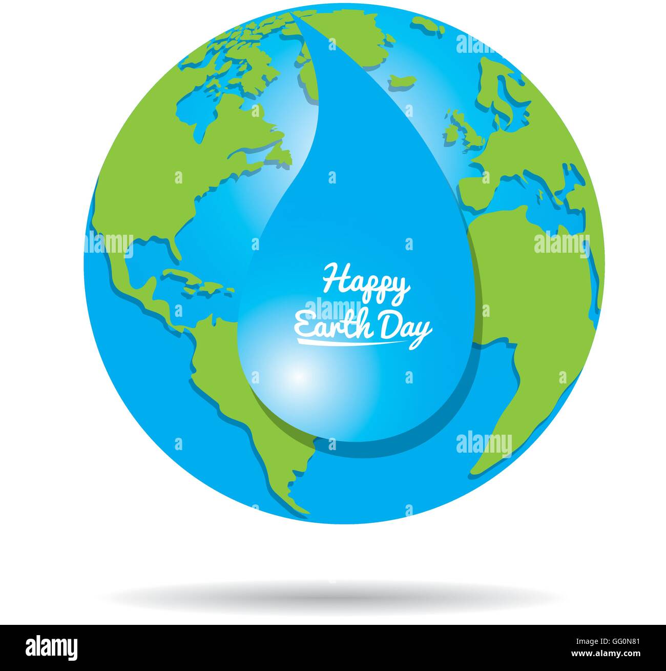 Isolated planet earth with a drop of water on a white background Stock ...