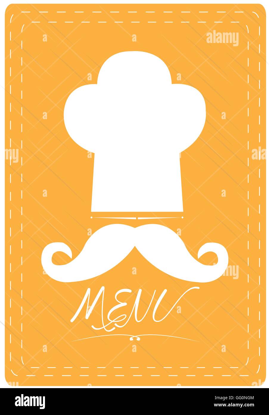 Isolated menu design with a chef hat, a mustache and text Stock Vector ...