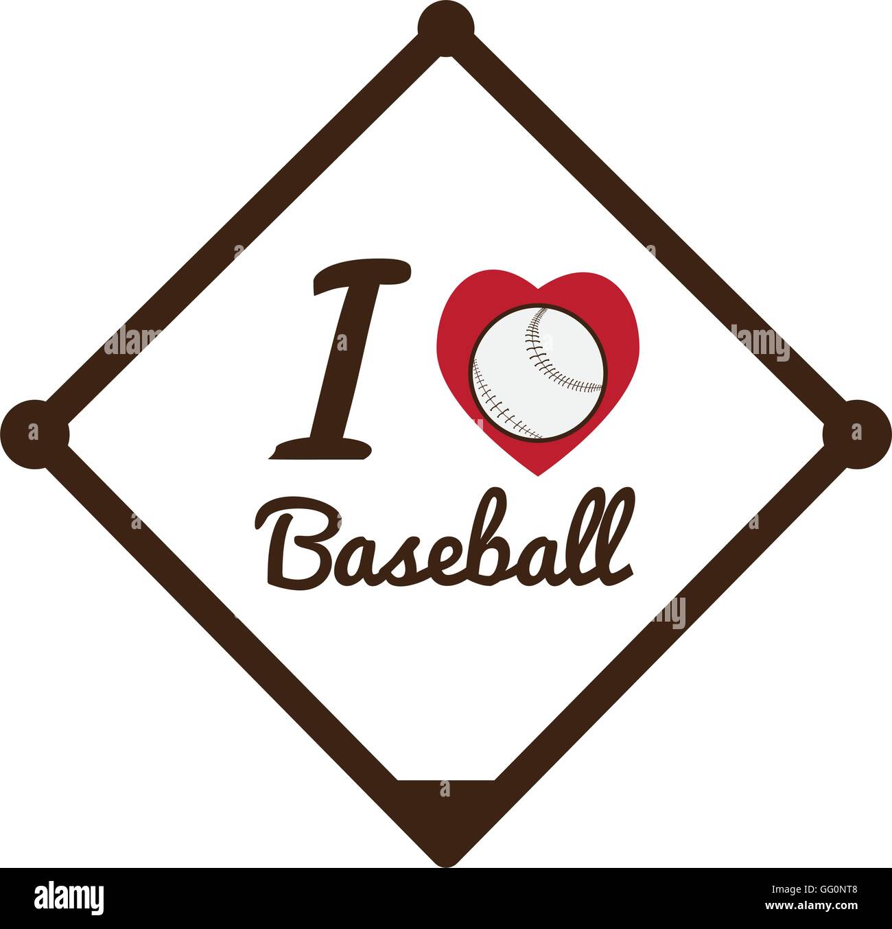 Isolated baseball field with a love message Stock Vector Image & Art ...