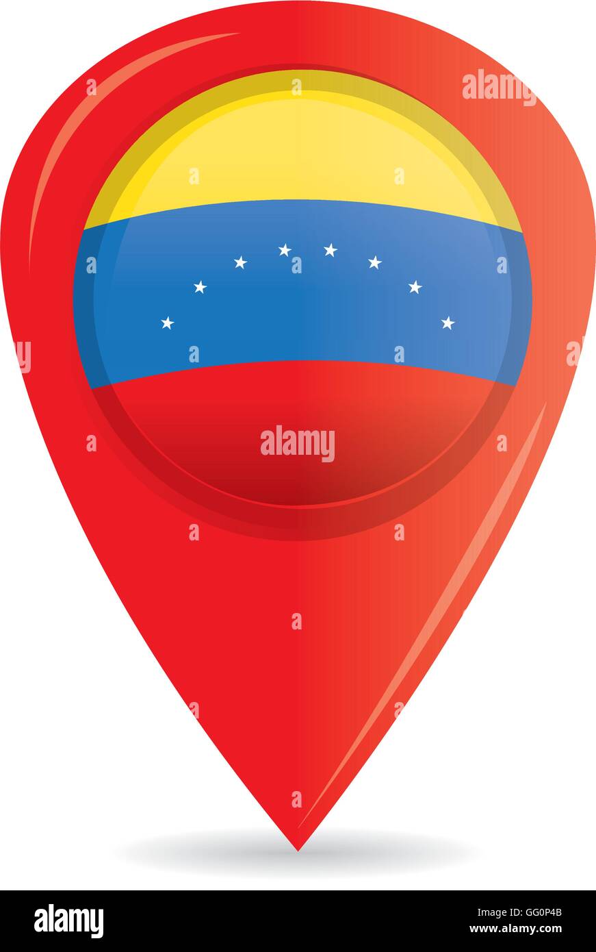 Isolated pin with the venezuelan flag on a white background Stock ...