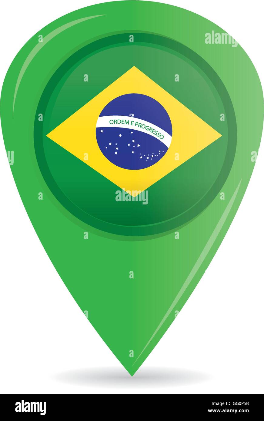 Isolated pin with the brazilian flag on a white background Stock Vector ...