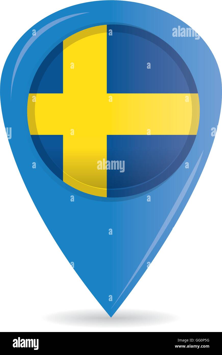 Isolated pin with the swedish flag on a white background Stock Vector ...