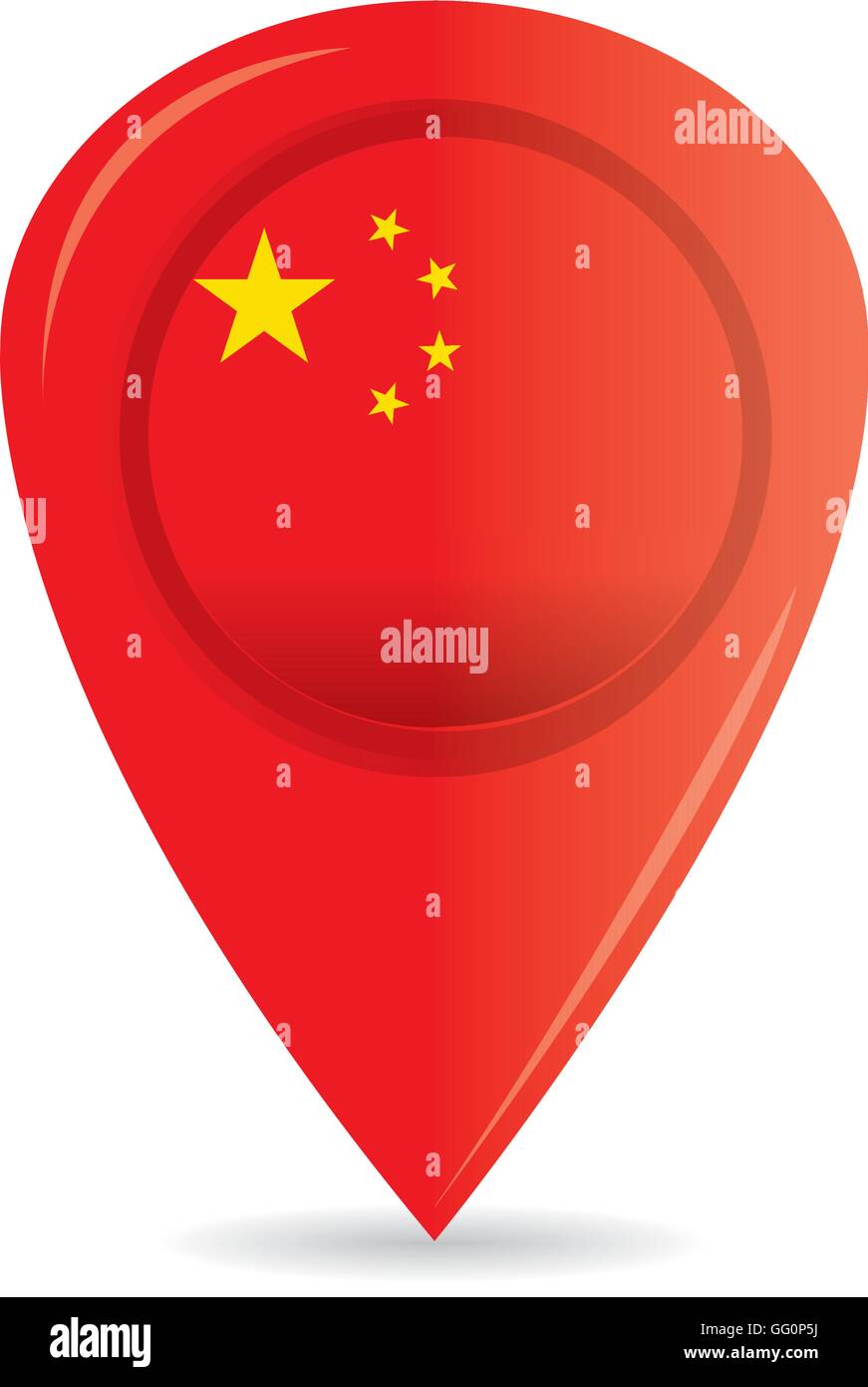 Isolated pin with the chinese flag on a white background Stock Vector ...