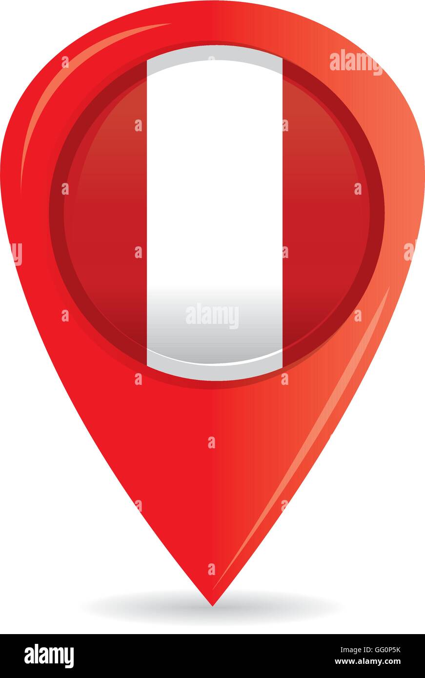 Isolated pin with the peruvian flag on a white background Stock Vector ...