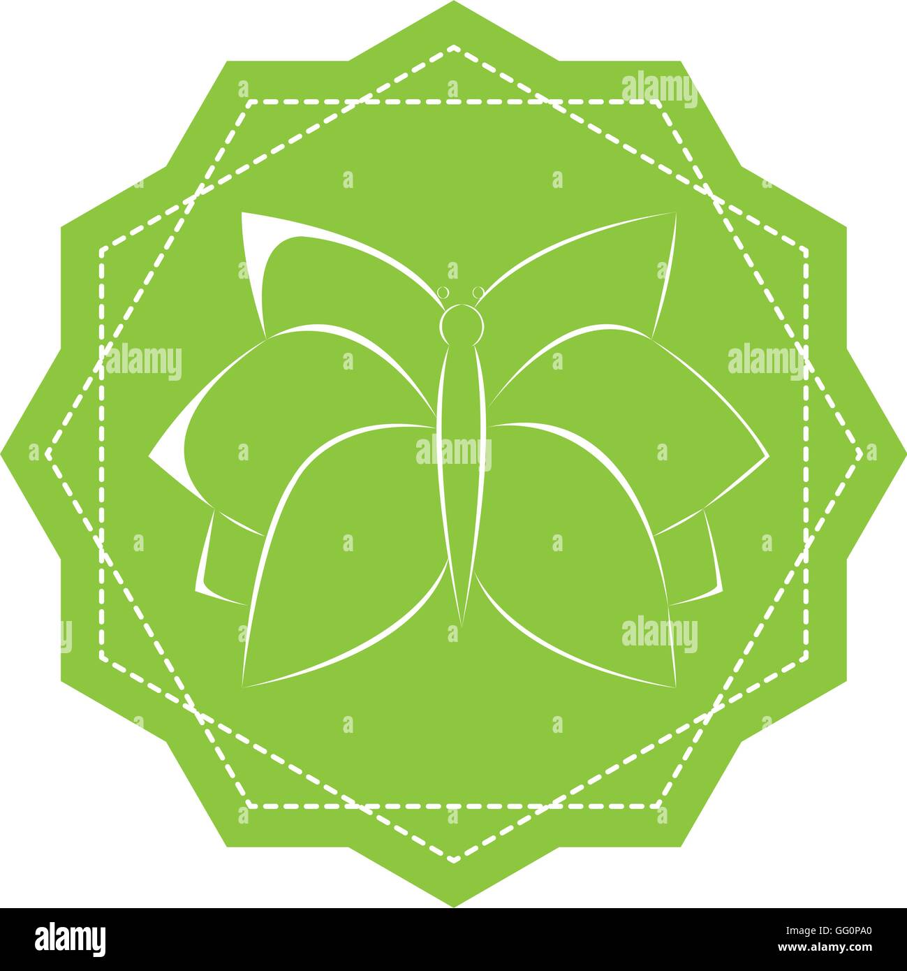 Isolated sticker with a sketch of a butterfly Stock Vector Image & Art ...