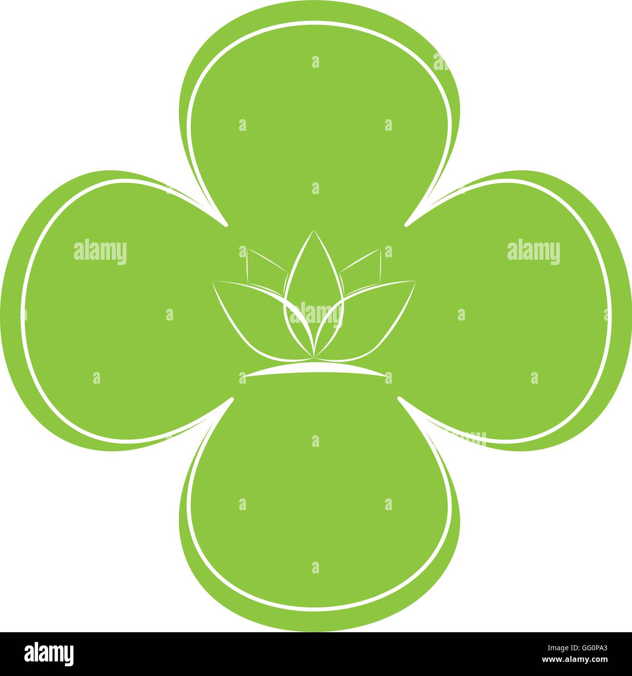 Isolated flower shaped sticker with a sketch of a lotus flower Stock ...
