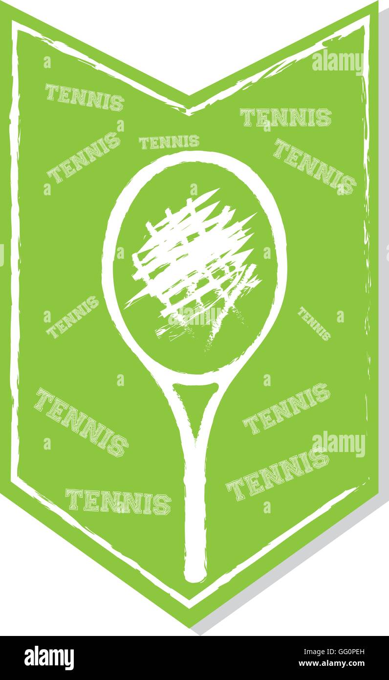 Isolated tennis emblem with text and a tennis racket Stock Vector Image ...