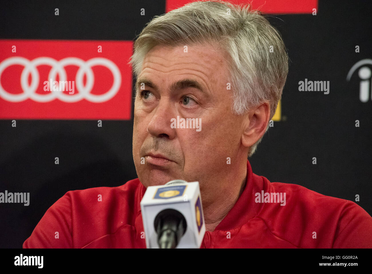 Harrison, United States. 02nd Aug, 2016. Carlo Ancelotti speaks with ...