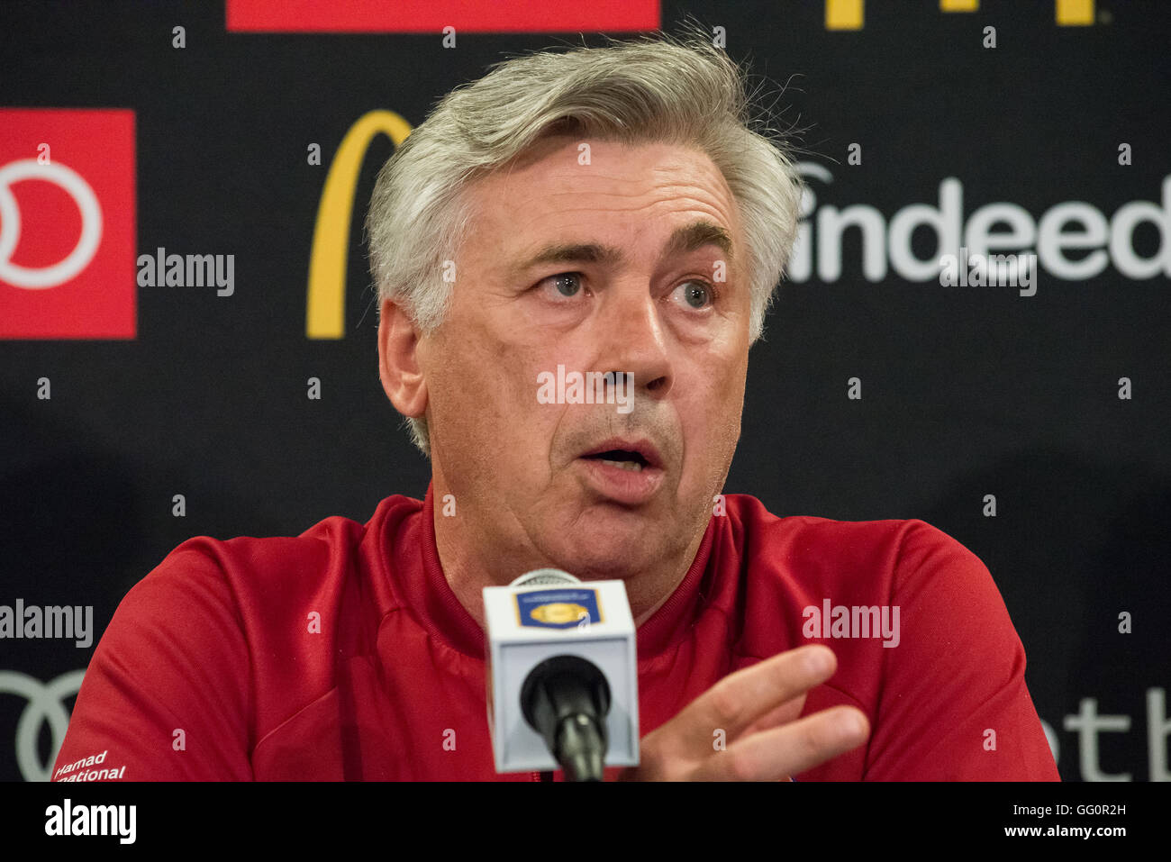 Harrison, United States. 02nd Aug, 2016. Carlo Ancelotti speaks with ...
