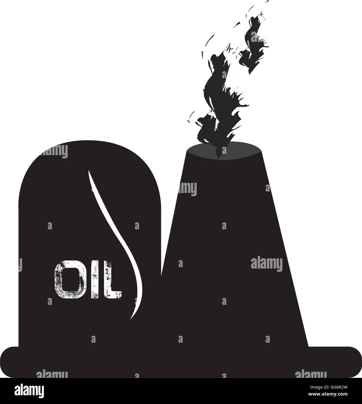 Isolated oil refinery silhouette on a white background Stock Vector ...