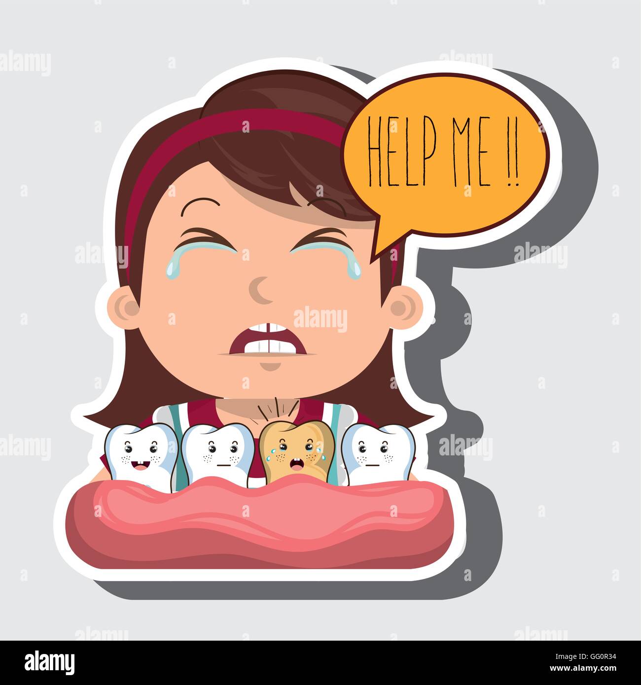childhood sick pain tooth Stock Vector Image & Art - Alamy