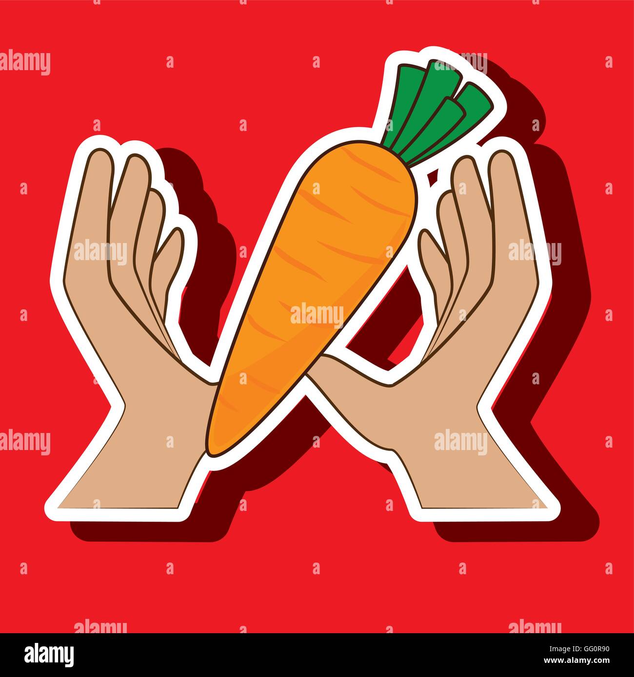 hand food vegan vegetables Stock Vector Image & Art - Alamy