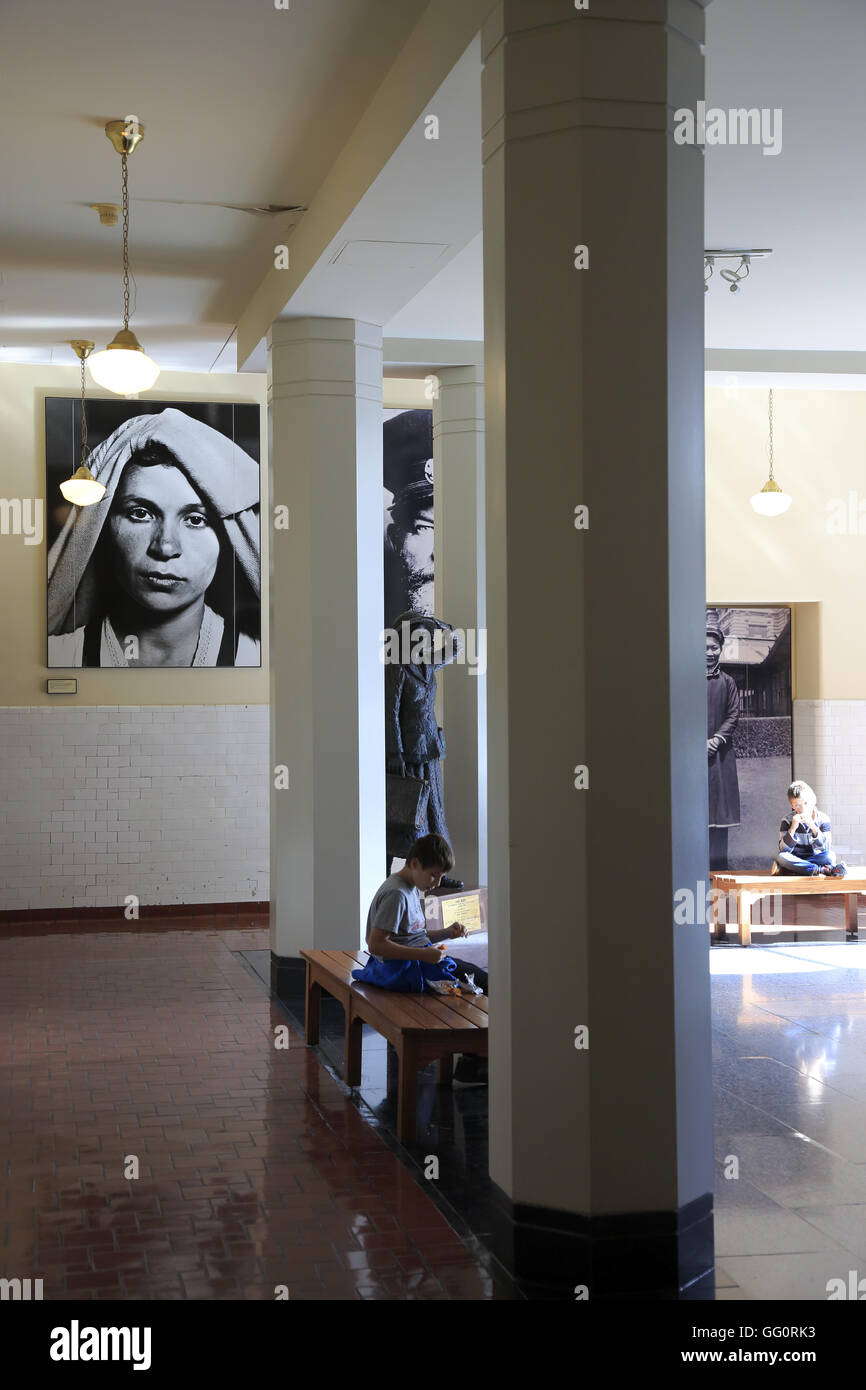Exhibition of immigration history of USA inside of Ellis Island ...