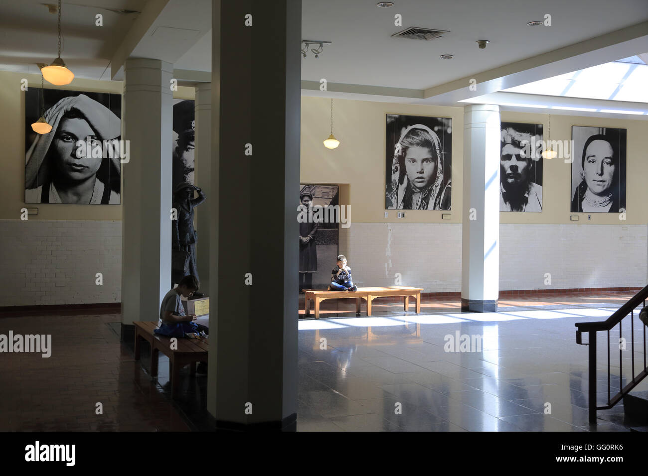 Exhibition of immigration history of USA inside of Ellis Island ...