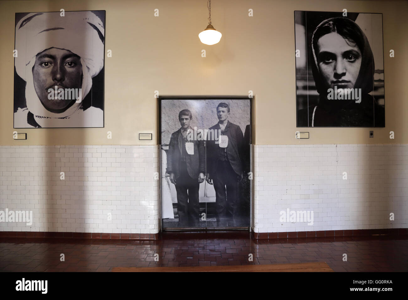 Exhibition of immigration history of USA inside of Ellis Island ...