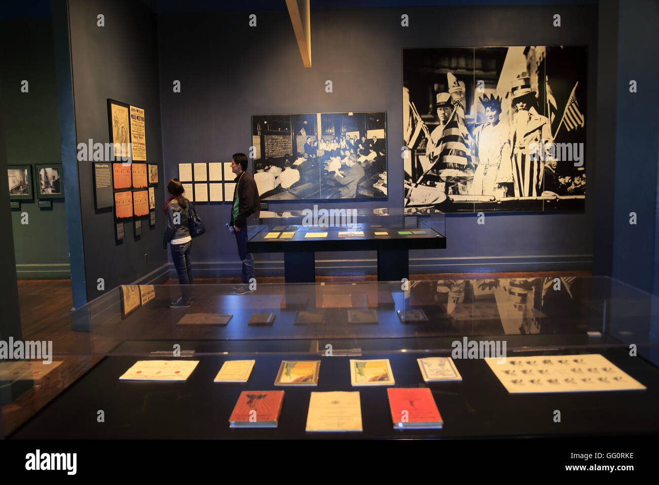 Exhibition of immigration history of USA inside of Ellis Island ...