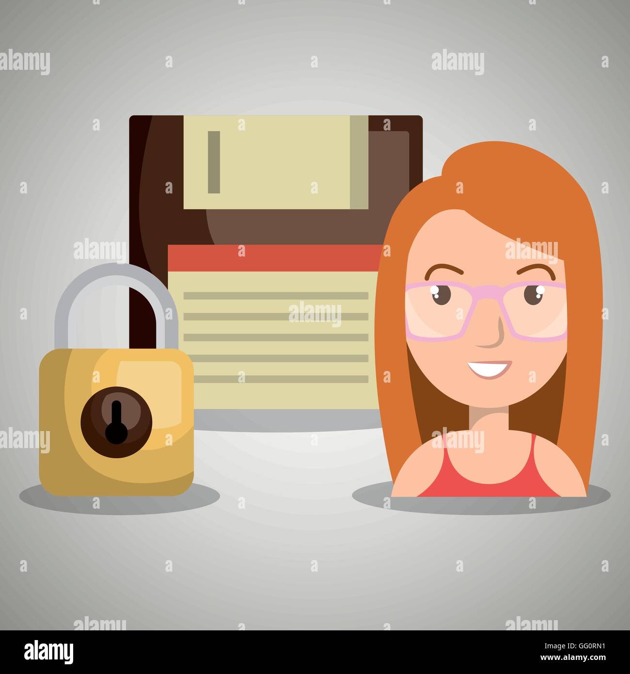 person floppy padlock system Stock Vector Image & Art - Alamy