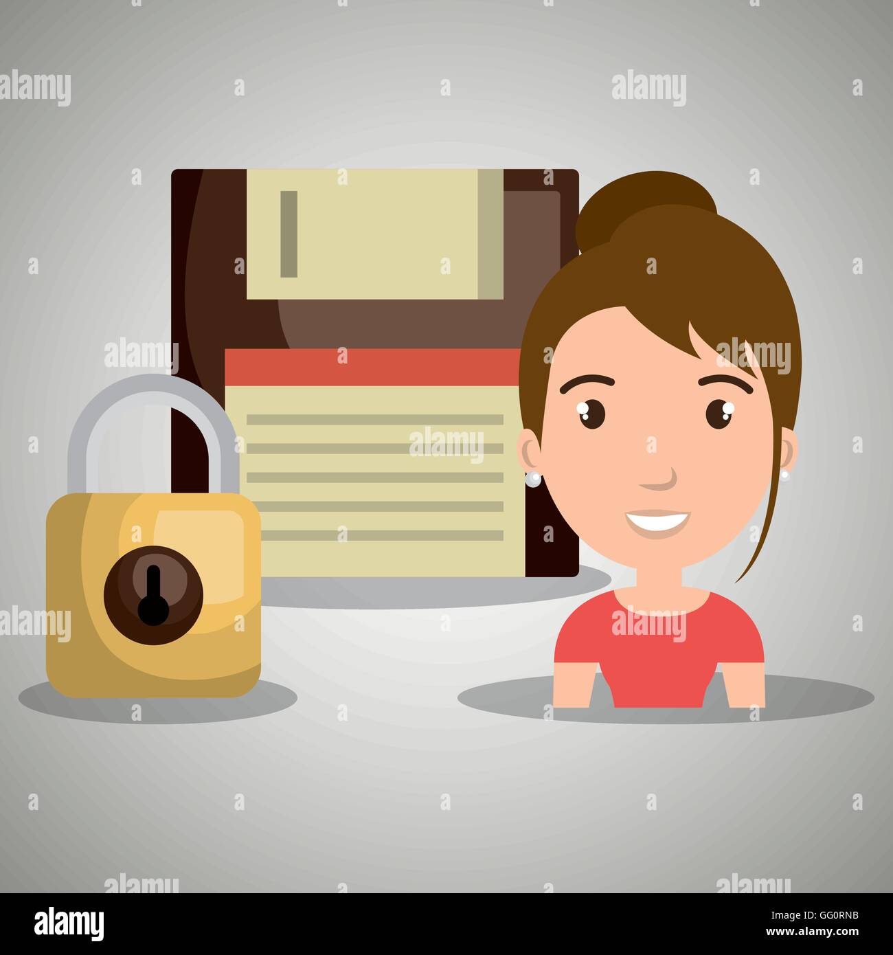 person floppy padlock system Stock Vector Image & Art - Alamy