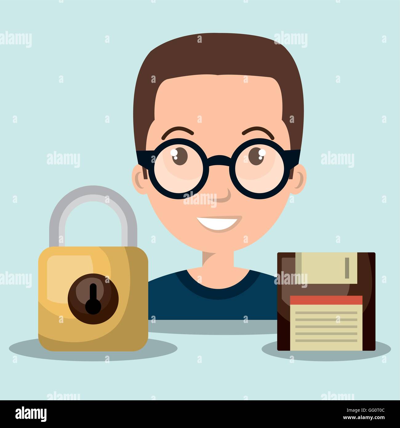 person floppy padlock system Stock Vector Image & Art - Alamy