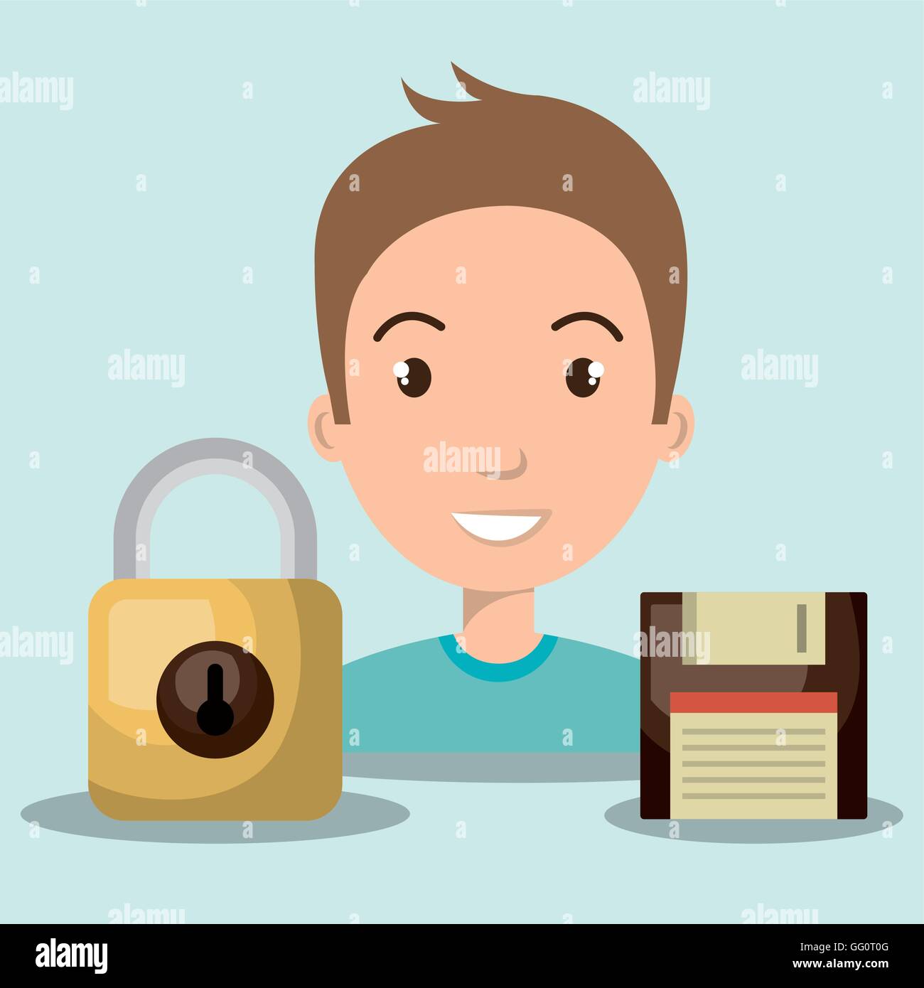 person floppy padlock system Stock Vector Image & Art - Alamy