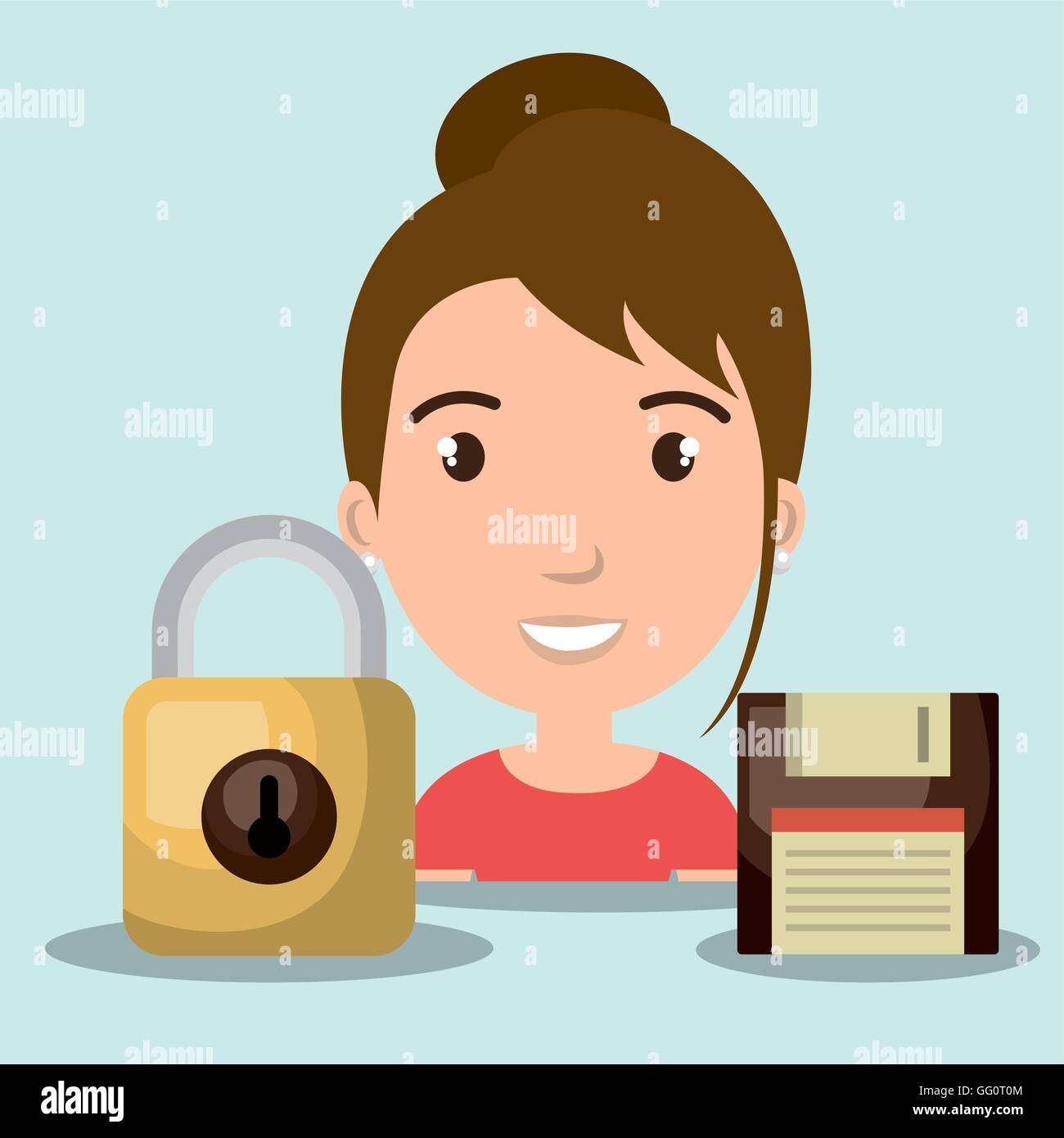 person floppy padlock system Stock Vector Image & Art - Alamy