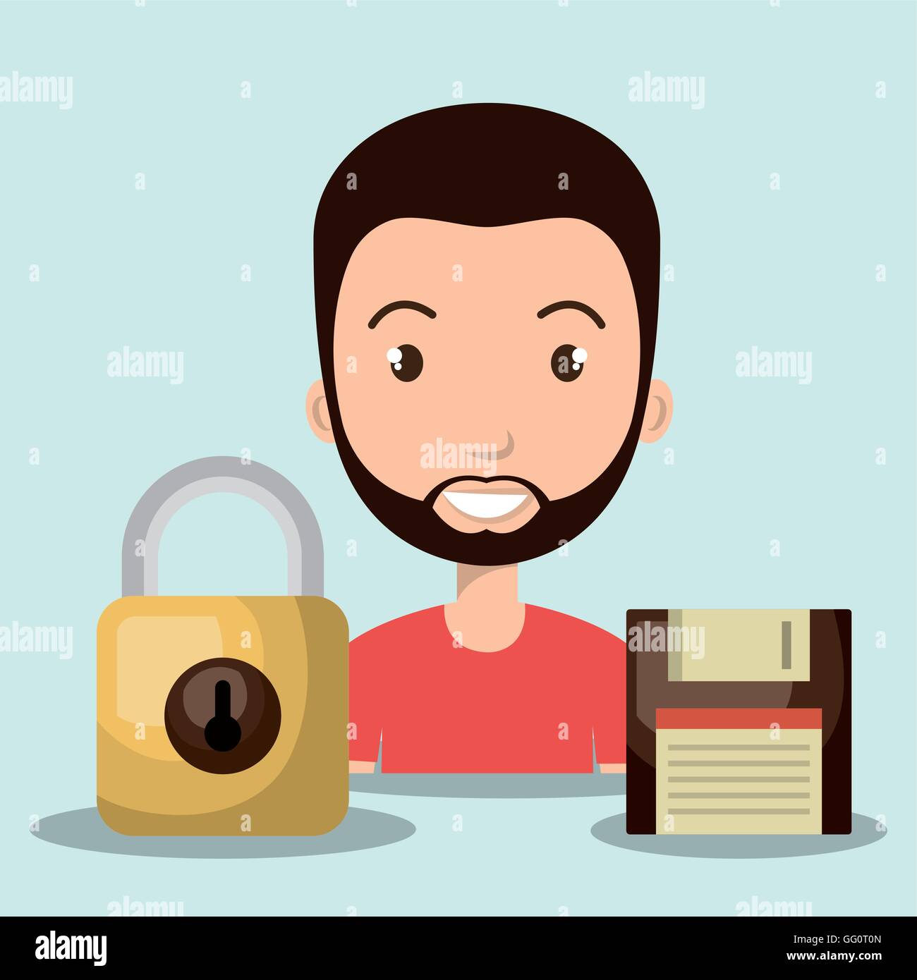person floppy padlock system Stock Vector Image & Art - Alamy