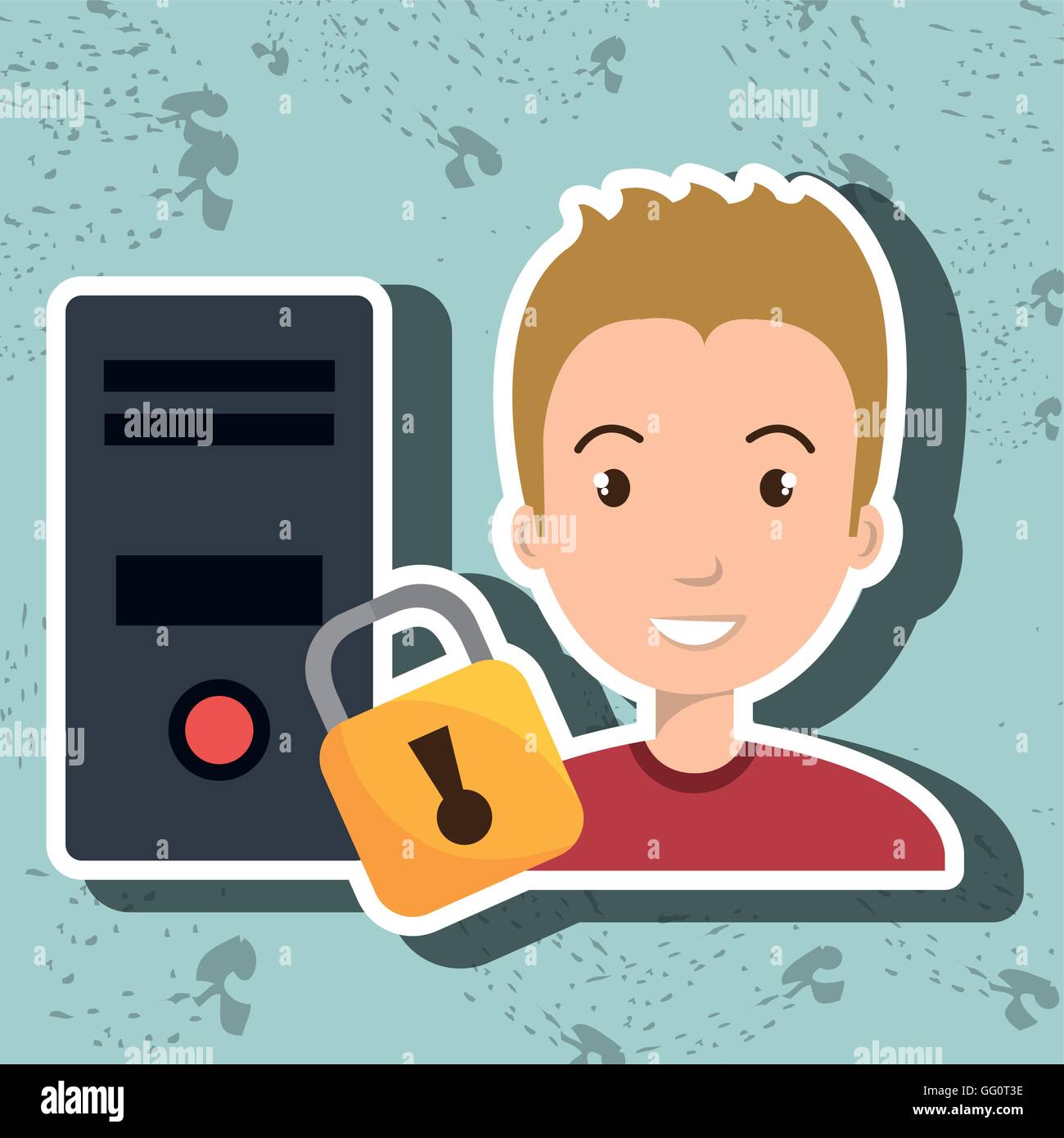 person floppy padlock system Stock Vector Image & Art - Alamy