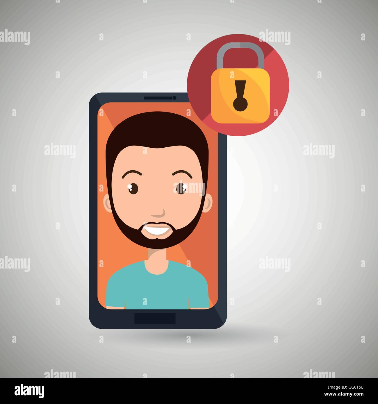 man smartphone padlock symbol Stock Vector Image & Art - Alamy