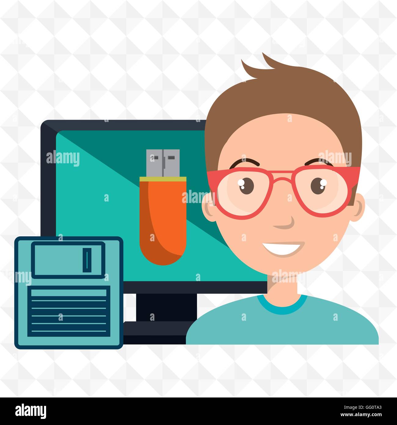 man computer floppy usb Stock Vector Image & Art - Alamy