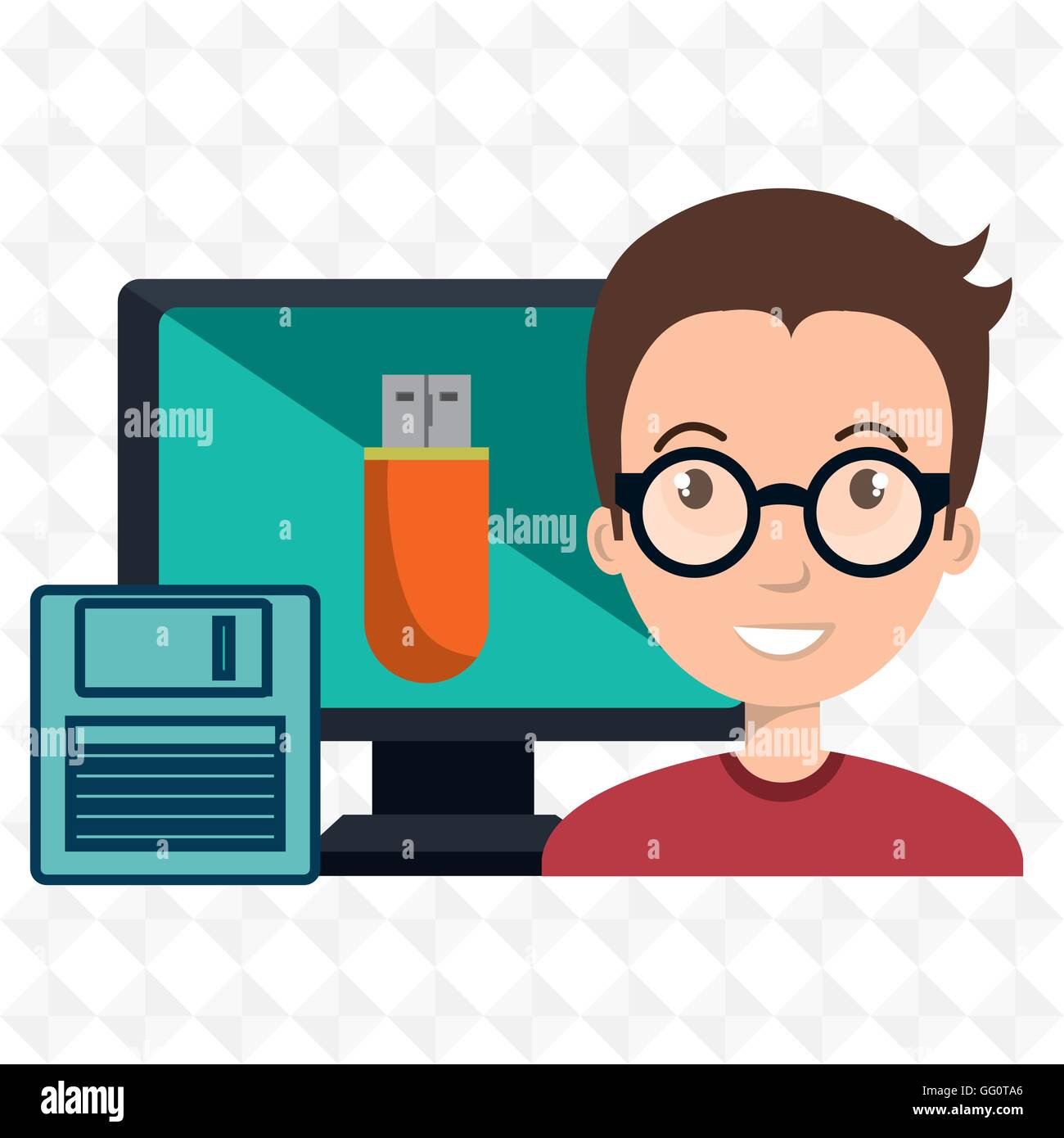 man computer floppy usb Stock Vector Image & Art - Alamy