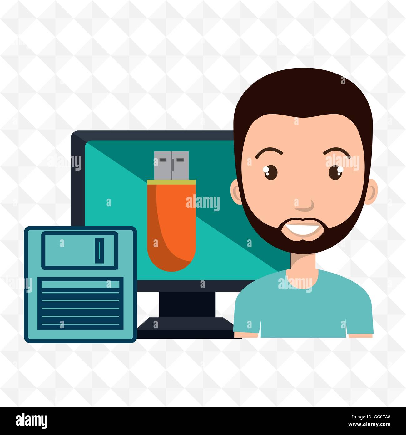 man computer floppy usb Stock Vector Image & Art - Alamy