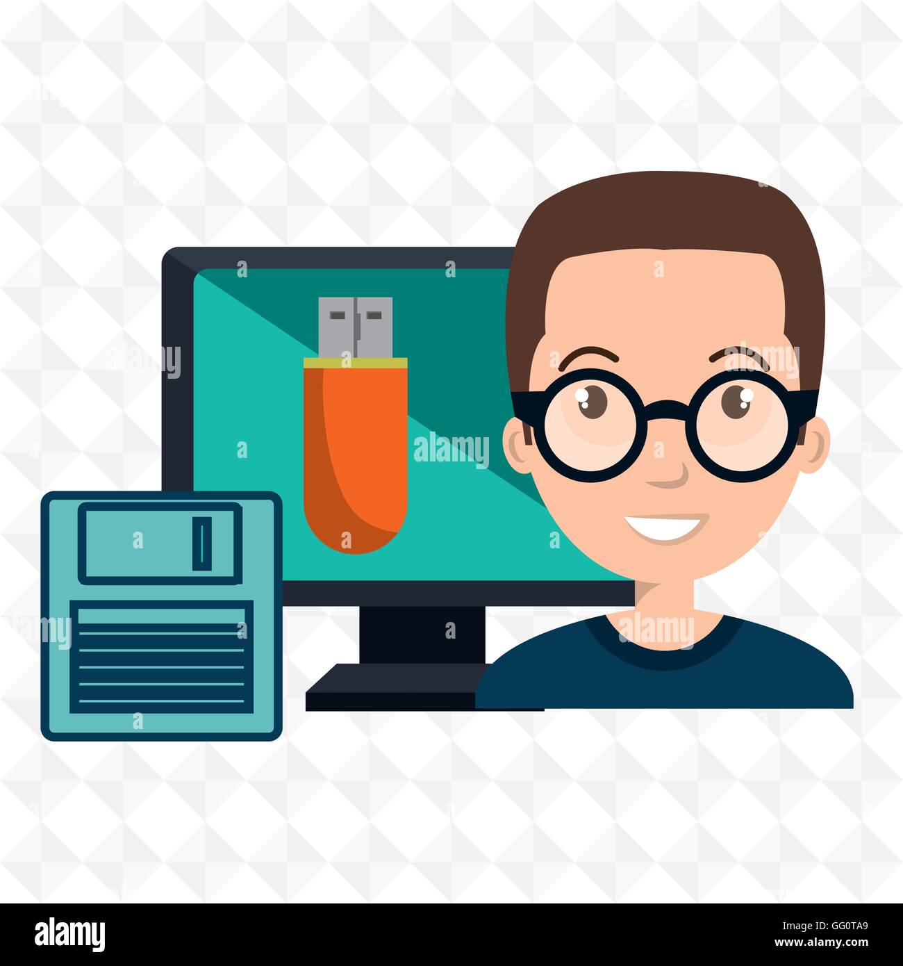 man computer floppy usb Stock Vector Image & Art - Alamy