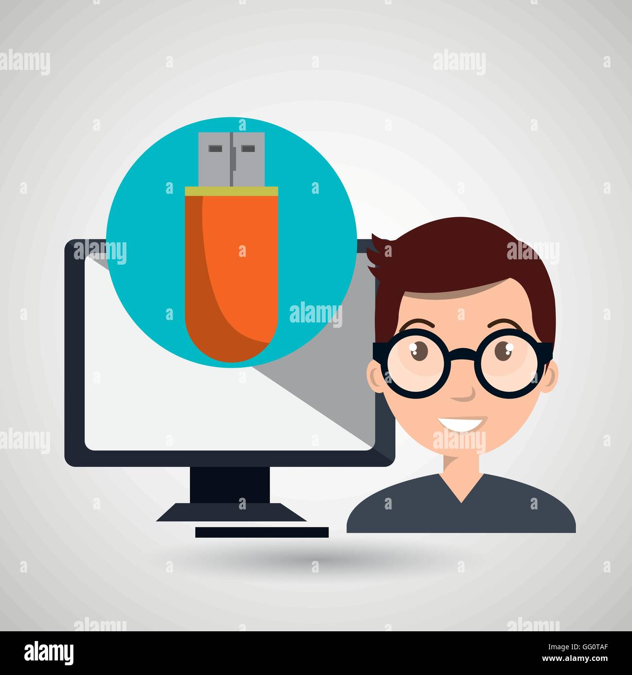 man computer wifi usb Stock Vector Image & Art - Alamy