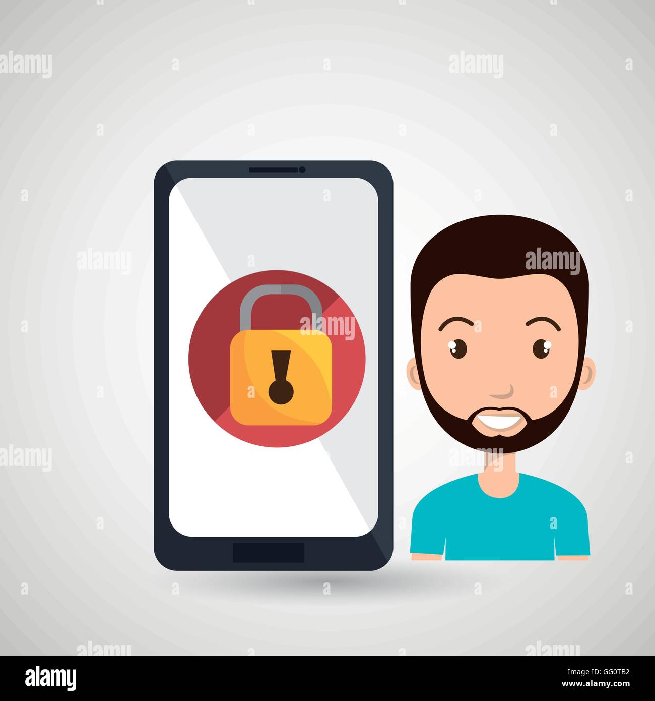 man smartphone padlock symbol Stock Vector Image & Art - Alamy