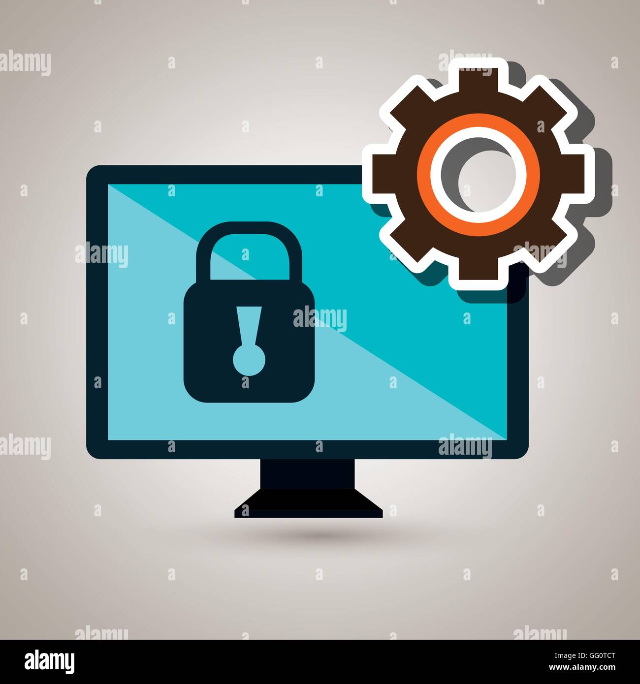 screen gear system symbol Stock Vector Image & Art - Alamy