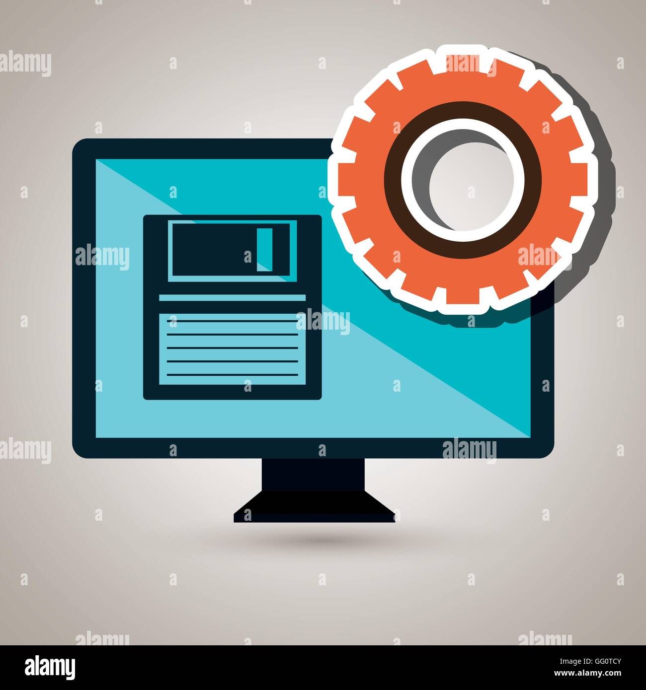 screen gear system symbol Stock Vector Image & Art - Alamy