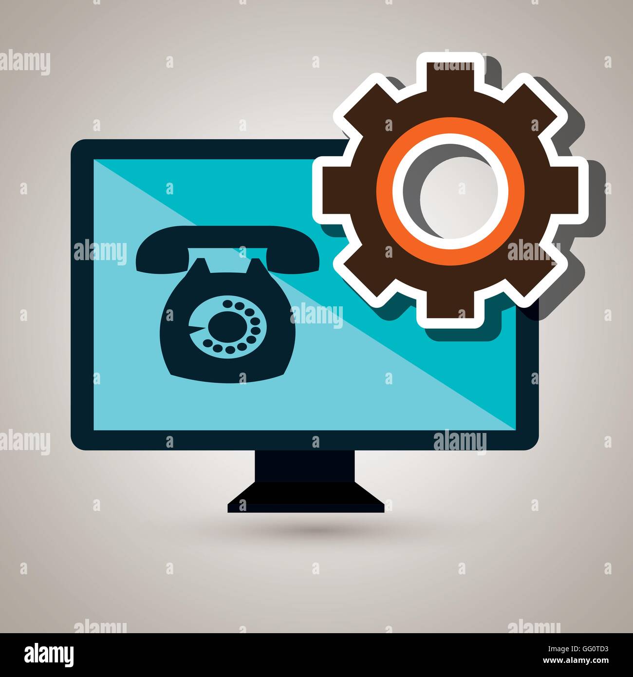 screen gear system symbol Stock Vector Image & Art - Alamy