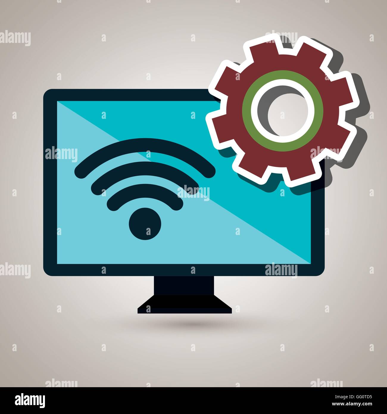 screen gear system symbol Stock Vector Image & Art - Alamy