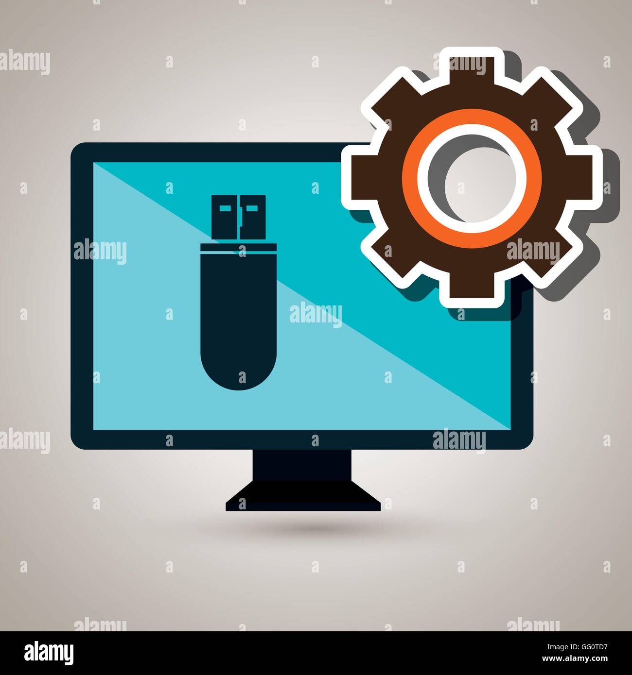 screen gear system symbol Stock Vector Image & Art - Alamy